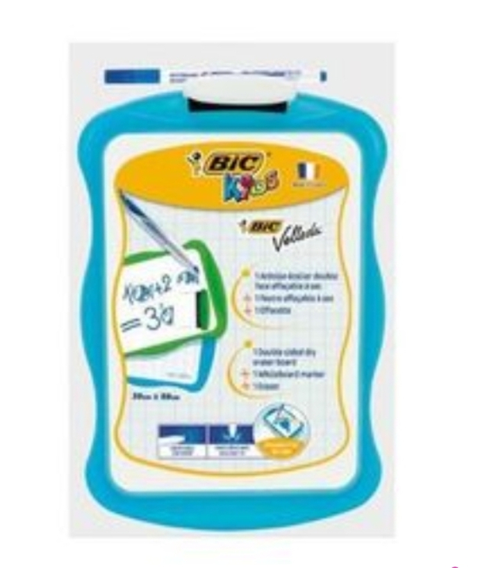 Ardoise double face avec feutre BIC velleda 1721 et effacette vert et ...